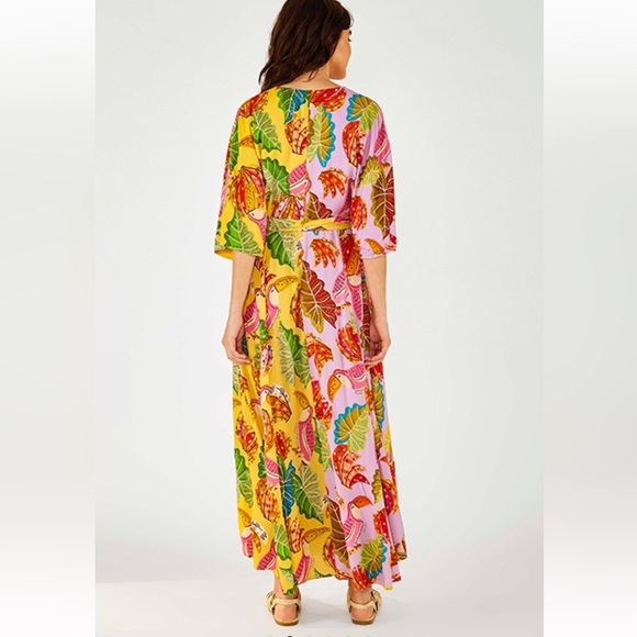 FARM Rio | Dresses | Farm Rio Beaks And Bananas Wrap Maxi Dress Nwt ...